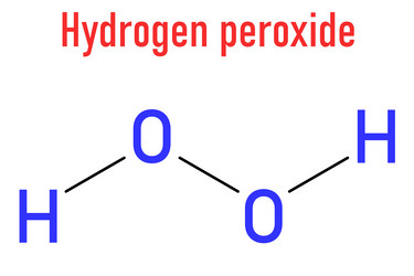 Hydrogen peroxide molecule skeletal formula Vector Image