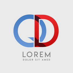 Dq logo with striking colors and gradations Vector Image