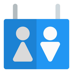 Visual indicator directing to restroom facilities Vector Image