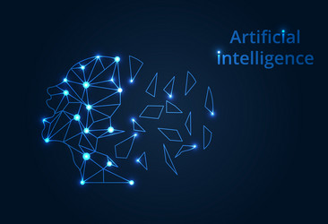 Abstract artificial intelligence lines connected Vector Image