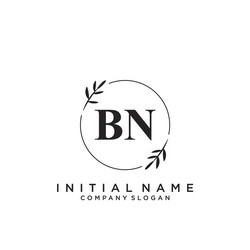 Bn initial handwriting logo with circle template Vector Image