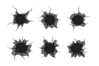 Bullet holes template Royalty Free Vector Image