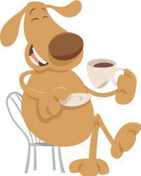 Cartoon Coffee Dog Drinking Vector Images (over 1,200)