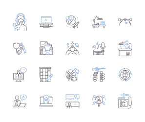 Freelancing outline icons collection freelance Vector Image