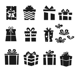 Gift Boxes Silhouette Royalty Free Vector Image