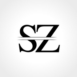 Initial sz letter logo design template monogram Vector Image