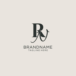 Letter rn wedding monogram logo design Royalty Free Vector