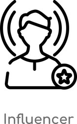 Outline famous icon isolated black simple line Vector Image