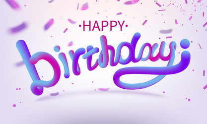 Happy birthday 3d editable text effect blue Vector Image