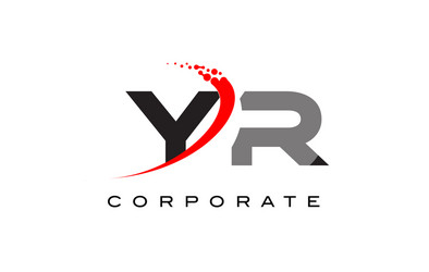Creative golden letters yr y r logo with leading Vector Image