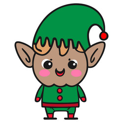 Christmas elves kawaii Royalty Free Vector Image