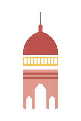 Flat arabic tower design Royalty Free Vector Image