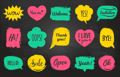 Cartoon chat words set Royalty Free Vector Image