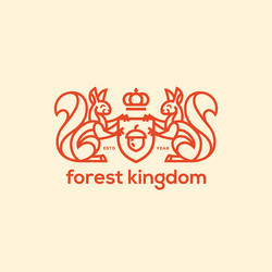 Squirrel logo icon continuous line outline Vector Image