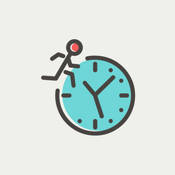Man running on time thin line icon Royalty Free Vector Image