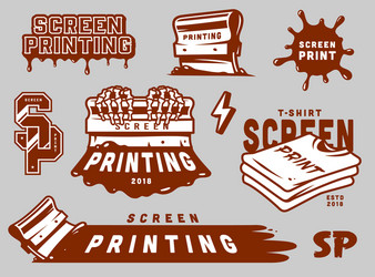 Colorful screen printing concept Royalty Free Vector Image