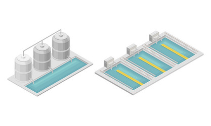 Water purification process with filtration Vector Image