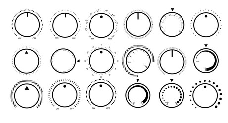Adjustment dial rotary dials with round scale Vector Image
