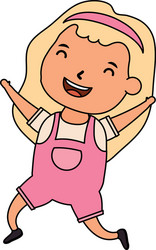 Cute little girl comic character Royalty Free Vector Image