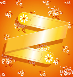 Pink floral satin ribbon background Royalty Free Vector