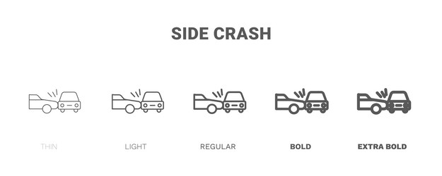 Side crash icon outline and filled crash Vector Image
