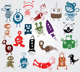 Cartoon playful basic geometric shapes characters Vector Image