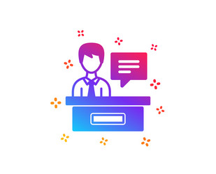 Exhibitors icon information desk sign Royalty Free Vector