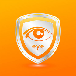 Eye icon in shield blue protect the eye stay Vector Image