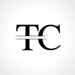 Initial letter tc logo design template linked Vector Image