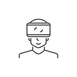 Man with vr glasses modern colored linear Vector Image