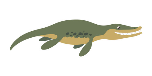 Cartoon brontosaurus isolated on white background Vector Image