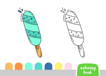 Coloring book for kids ice cream popsicle page Vector Image