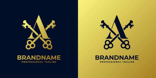 Letter a key logo Royalty Free Vector Image - VectorStock