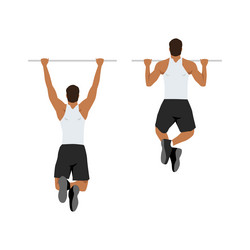 Man doing inverted rows reverse pull ups exercise Vector Image