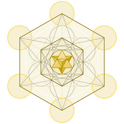 Design of meditating man with metatron background Vector Image