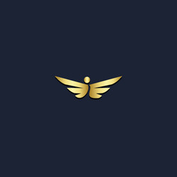 Abstract wave fly gold logo Royalty Free Vector Image