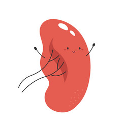 Cartoon spleen healthy human body organ character Vector Image