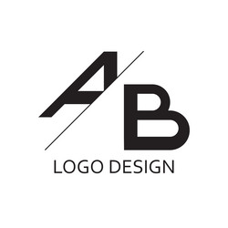 Creative letter ab geometric for logo company Vector Image