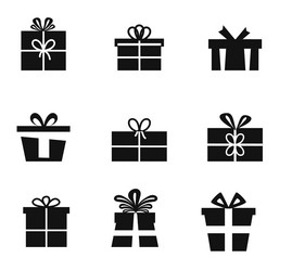 Gift boxes silhouette 04 Royalty Free Vector Image