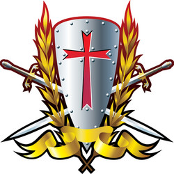 Knightly design teutonic cross and two crossed Vector Image