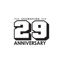 29th year anniversary logo design Royalty Free Vector Image