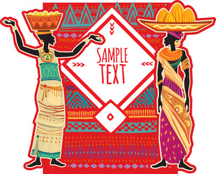Ethnic background design for poster card Vector Image