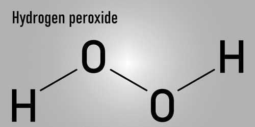 Hydrogen peroxide molecule skeletal formula Vector Image