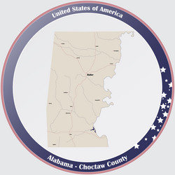 Map of choctaw county in alabama Royalty Free Vector Image