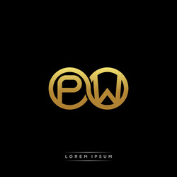 Pw logo monogram with triangle shape and circle Vector Image