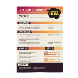 Resume template cv creative background Royalty Free Vector