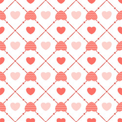 Seamless pattern with flat color hearts Royalty Free Vector