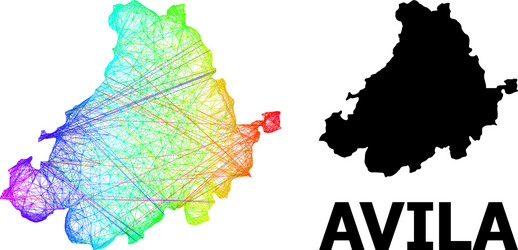 Triangle filled rainbow map of avila province Vector Image