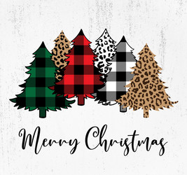 Cheetah leopard print and buffalo plaid christmas Vector Image
