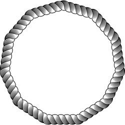 Rope round frame border Royalty Free Vector Image